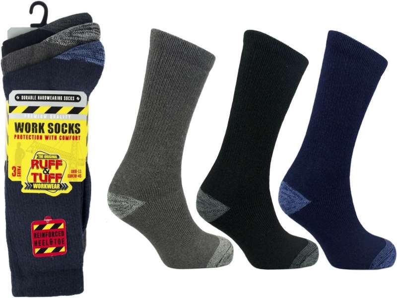 Ruff and Tuff Work Socks | 3 pair pack – Mc Andrews